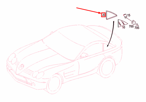 Neu MB SLR R199 Fensterdichtungsrahmen hinten rechts A1996730221 ...