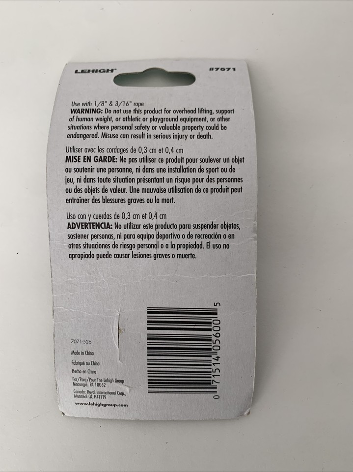 LEHIGH 3/4” AWNING PULLEY Fast Eye Type 30 LBS Model # 7071 FREE ...