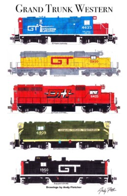 Grand Trunk Western Diesel Eras 11"x17" Railroad Poster by Andy ...