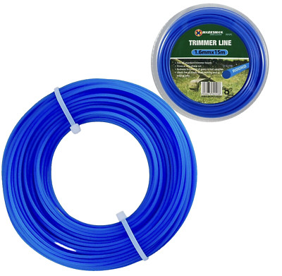 15m Trimmer Line 1.6mm Round Cord Blue for Grass Cutting Strimmer Wire ...