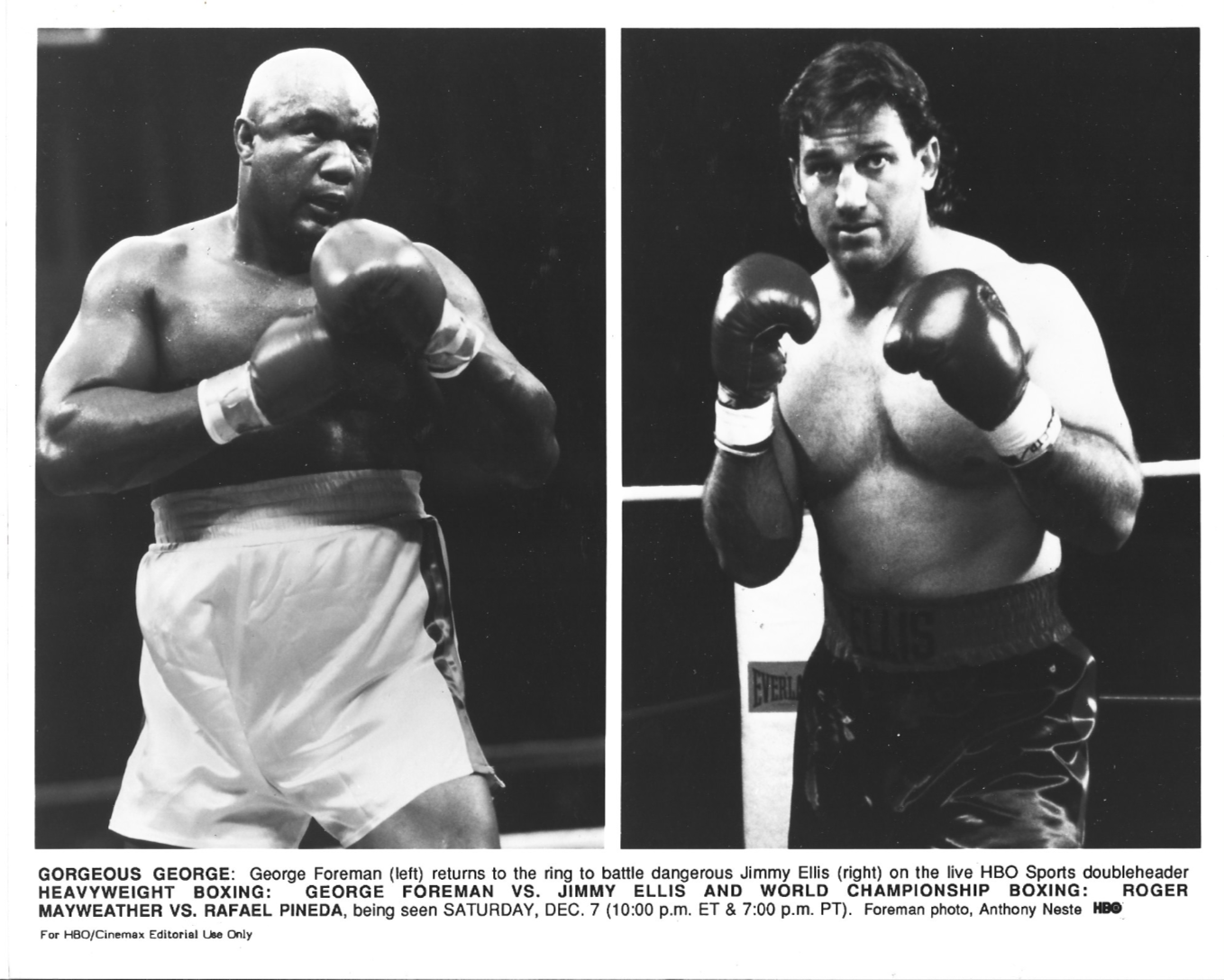 GEORGE FOREMAN VS JIMMY ELLIS Vintage Boxing HBO Press Original Photo ...