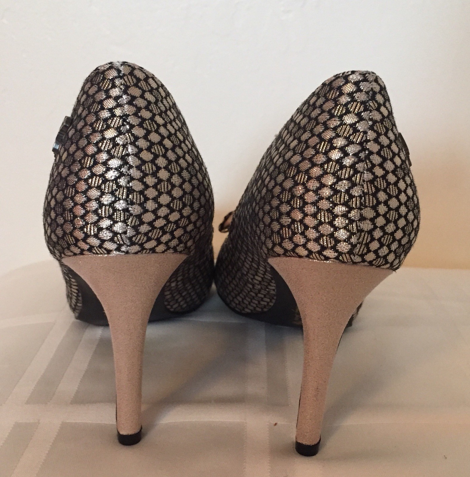 Ruby Shoo Jenna Women's Heels Metallic Black Silver Gold Bow Size 6.5 ...