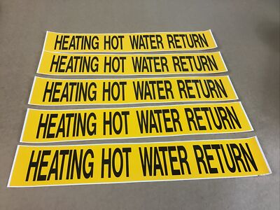 10 Pieces - Pipe Marking- Heating HOT Water Return Sticker 12-3/4” X 2 ...
