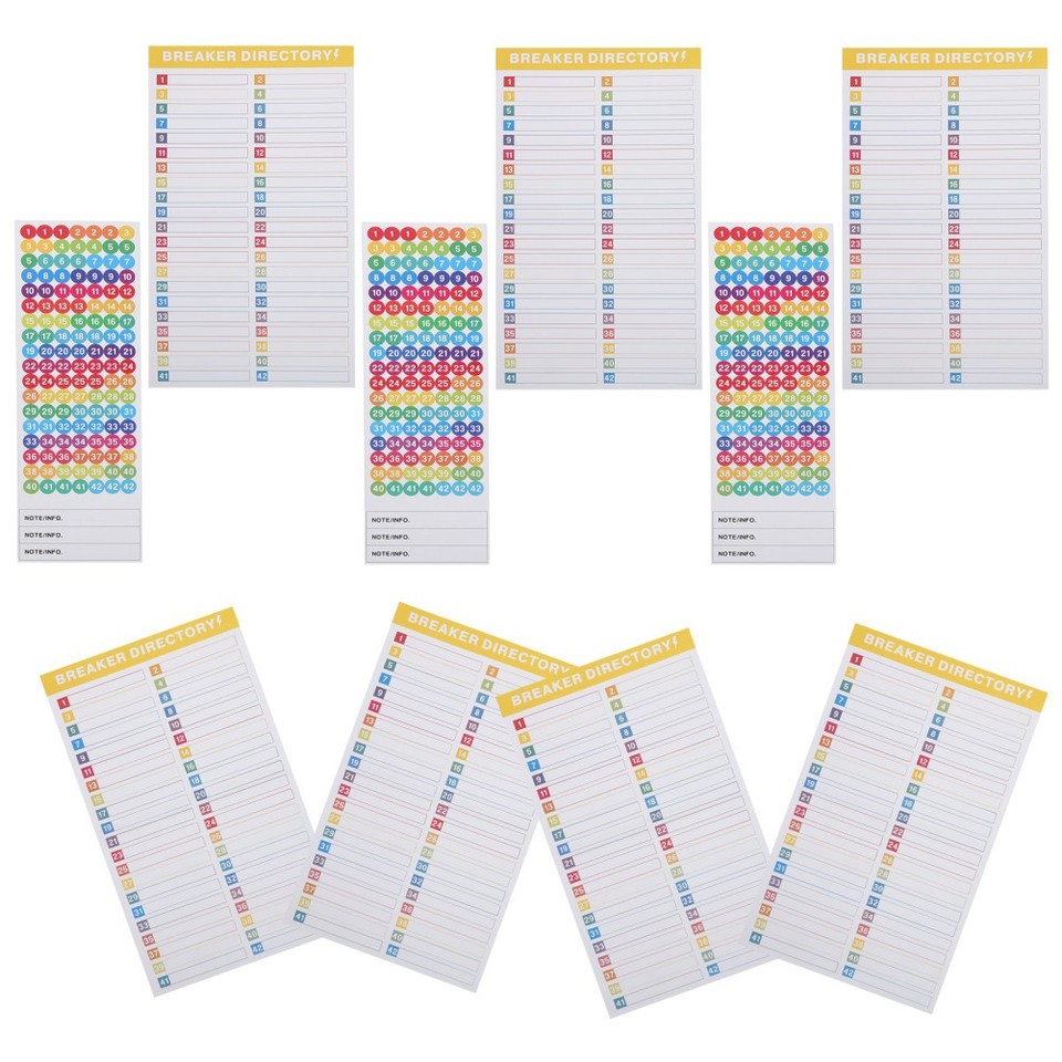 10Sheet Breaker Panel Labels: Electrical Box Stickers Numbers - Self ...