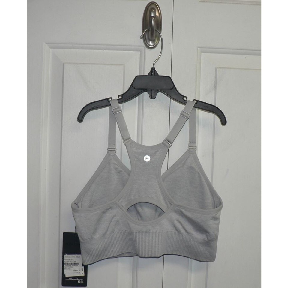 90 Degree by Reflex Seamless Razor Back Keyhole Sports Bra in Heather ...