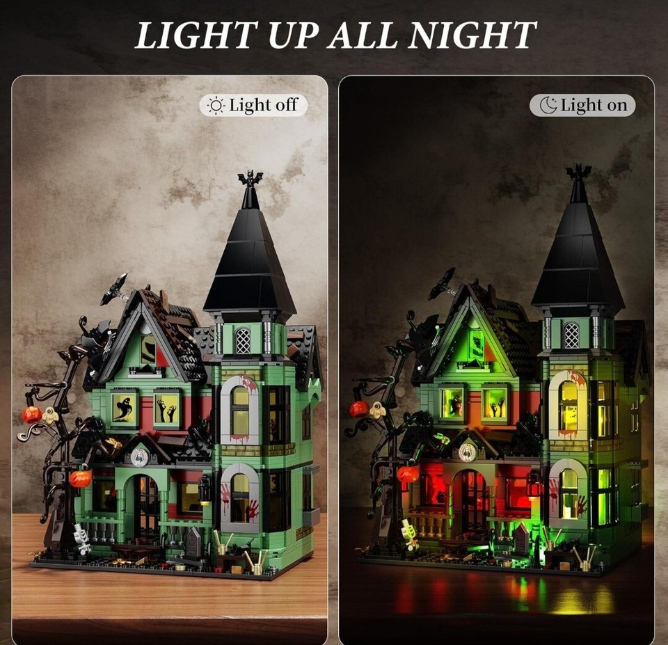 YOYBLOXY Haunted House Building Set, Halloween House Building Toy with ...