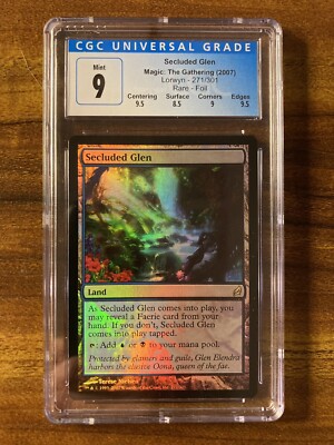 MTG SECLUDED GLEN FOIL Lorwyn CGC 9 MINT RARE Dual LAND T Nielsen Art ...