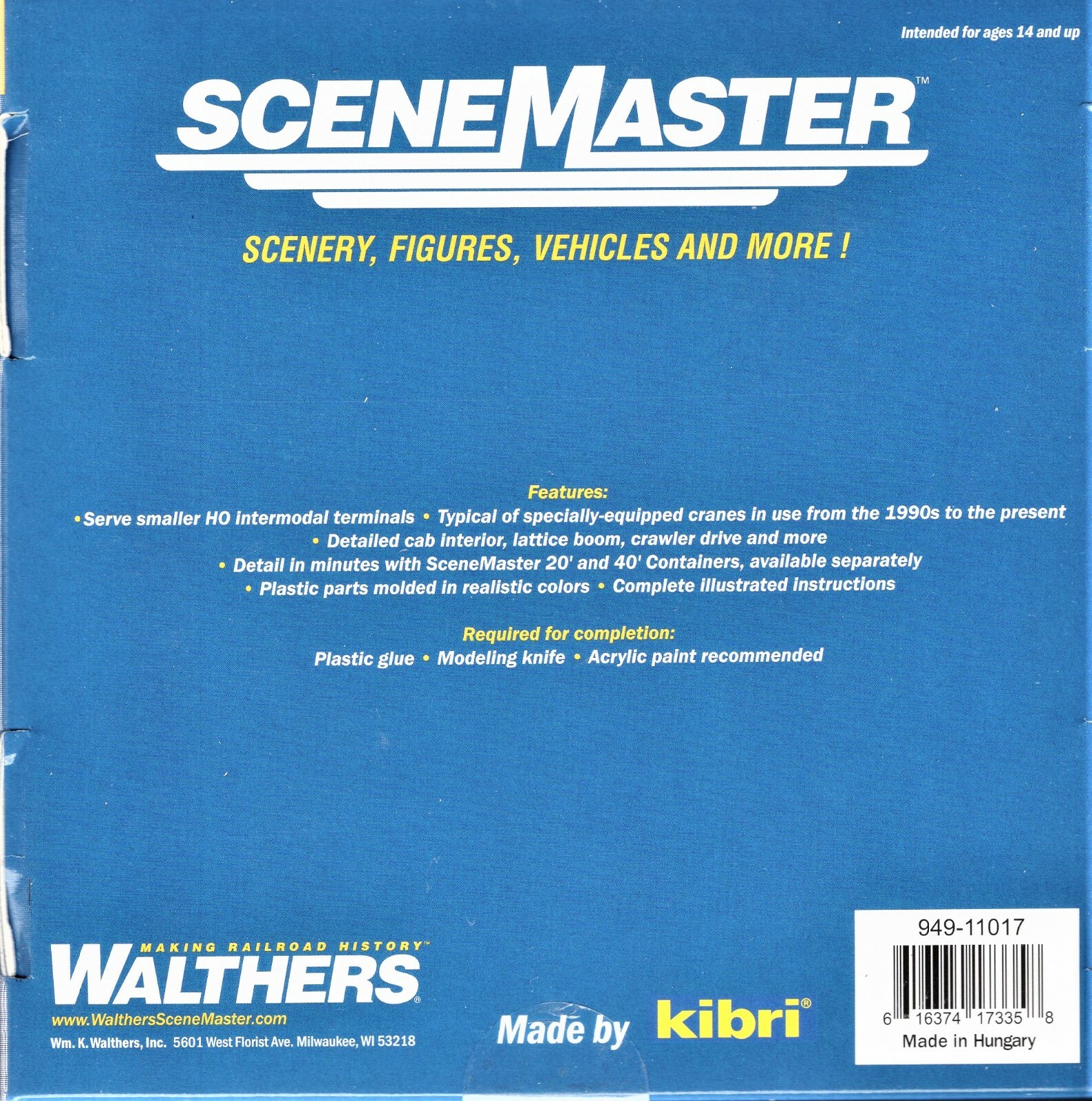HO Scale Walthers SceneMaster 949-11017 Heavy-Duty Container Crane Kit ...