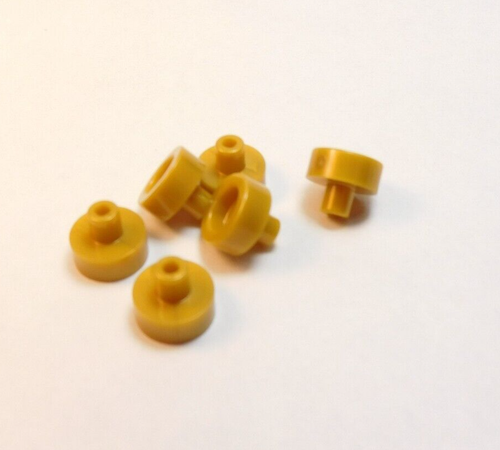 LEGO Lot of 6 Pearl Gold Round 1x1 Plates w/ Bar and Pin Holder A7 | eBay