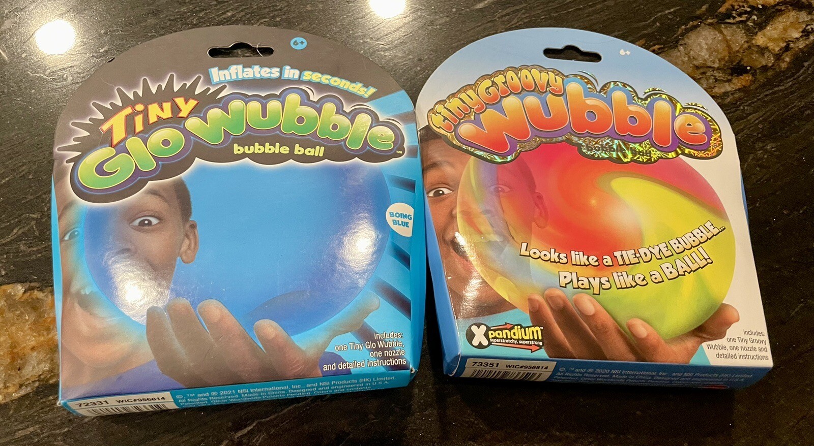 Lot Of 2 Wobble Balls 1 Tiny Glo Wubble And 1 Tie Dye Tiny Groove Wubble | eBay