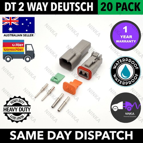 20 X Deutsch DT2 Pin Male/Female Kit Electrical Connector Plug ...
