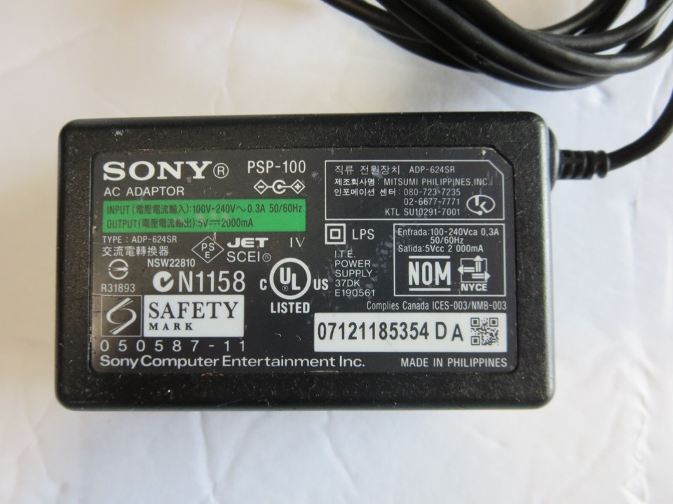 Genuine Sony PSP-100 Charger Power Adapter Supply OEM Sony PSP 1001 ...