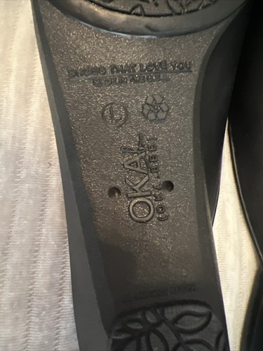 Okai Oka.Bee Sandals Slides Shiny Black Bow Size Large 9 10 Peep Toe ...