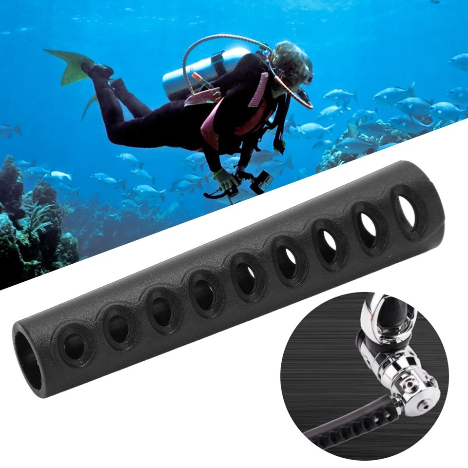 Vented Dive Regulator Hose Protector Black Flexible Durable Diving ...
