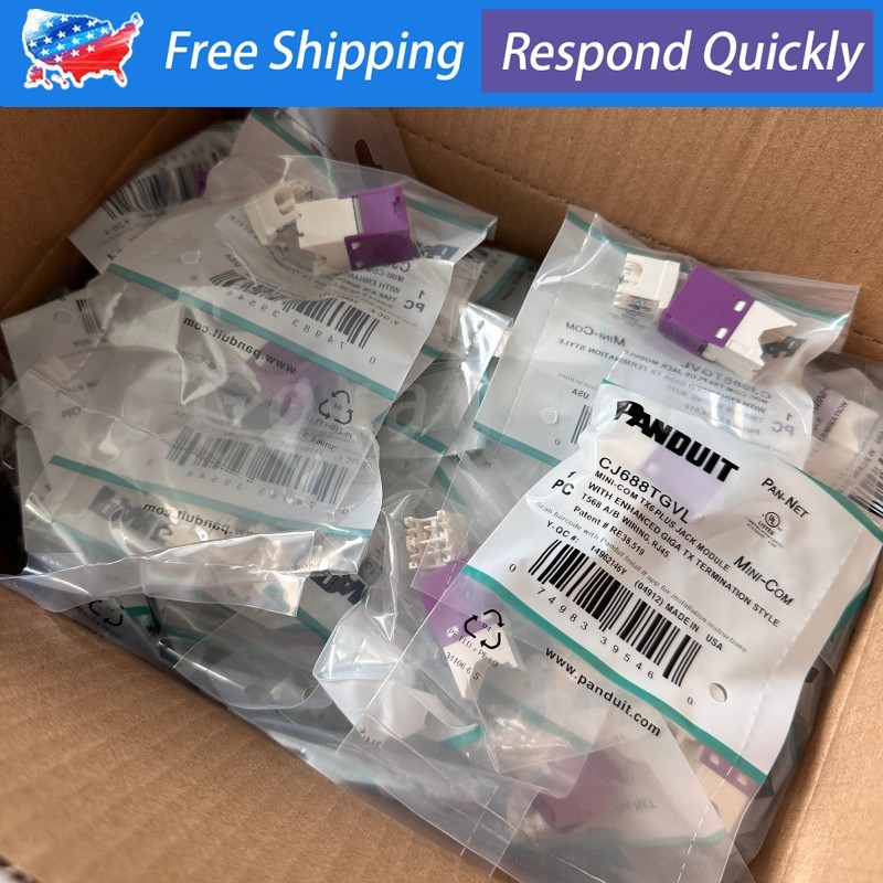 50X Cat6 MiniCom UTP RJ45 Network Jack Module For Panduit CJ688TGVL ...
