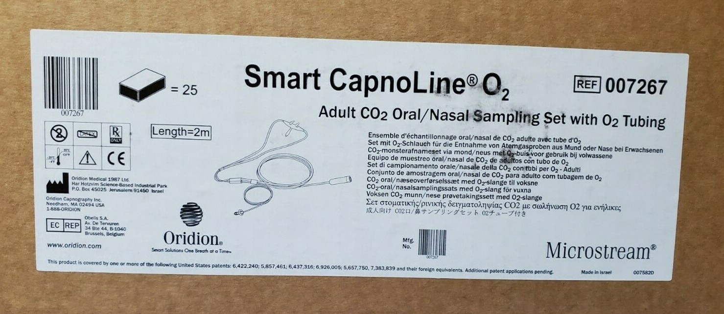 ORIDION Capnography Microstream Smart CapnoLine O2 Co2 Oral/Nasal ...
