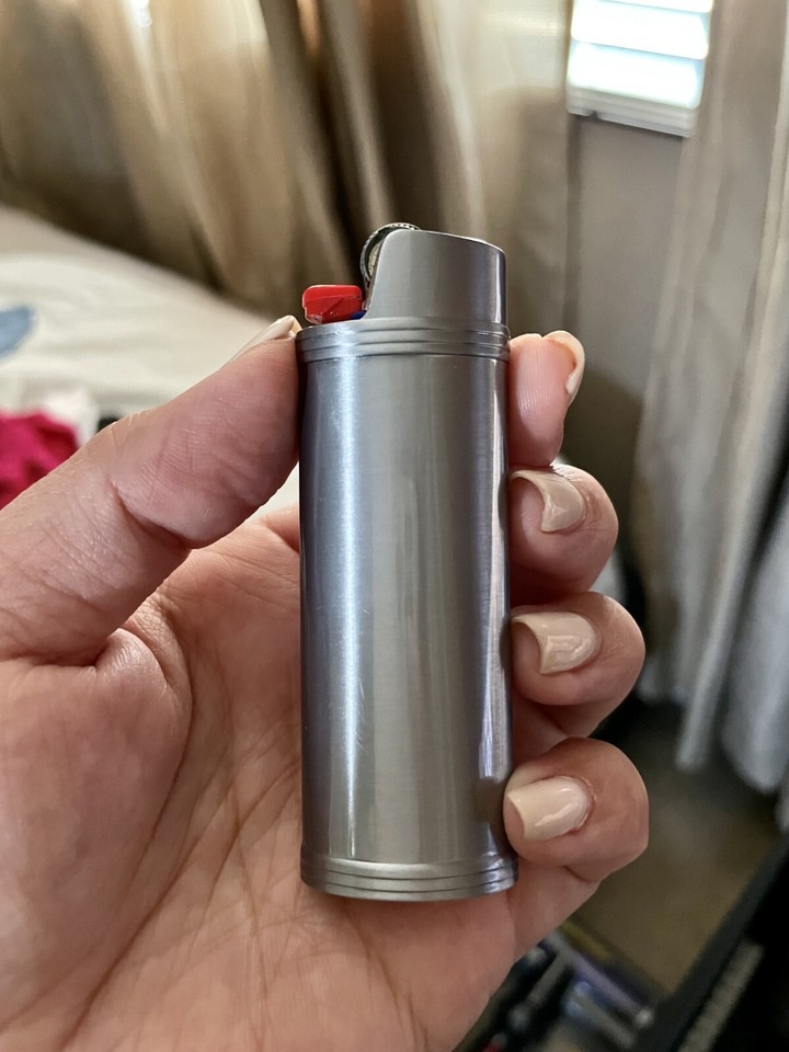 Metal Lighter Case Cover Holder Vintage Floral Stamped for BIC Full ...