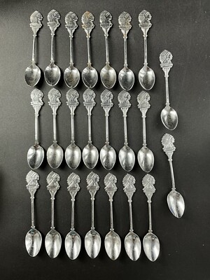 23-Indian Chief Headress-Collectible Spoon Lot-Canada Native First ...