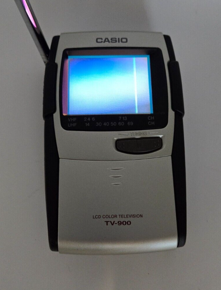 Casio TV-900 Vintage Portable Color LCD Handheld TV 2.3" Screen TESTED ...