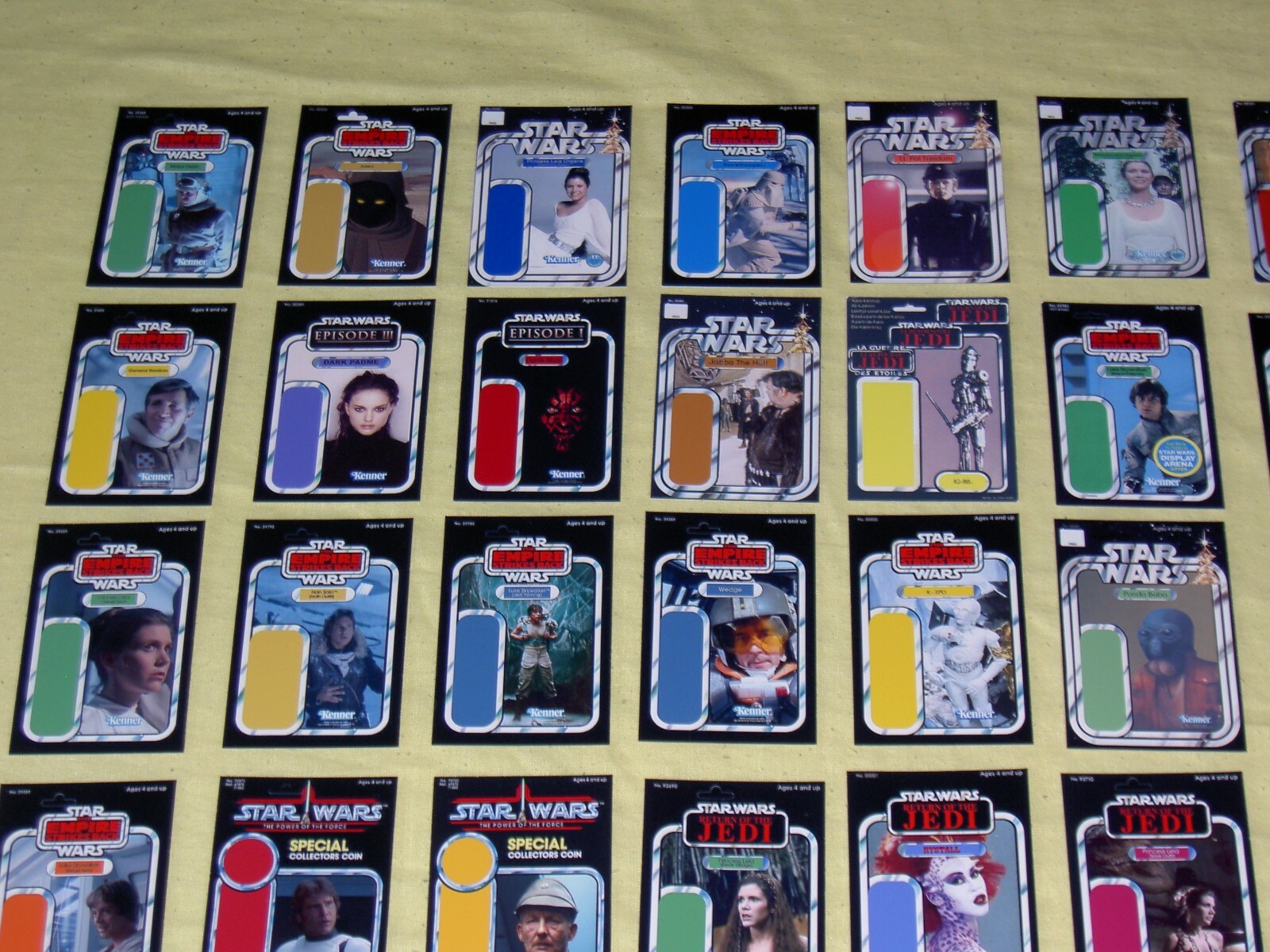 Vintage Star Wars 66 X CUSTOM MINI BACKING CARDS,CARDBACKS,DISPLAY WITH ...