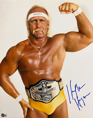 Hulk Hogan Signed 16x20 Photo Champ Pose WWE WCW WWF BAS Beckett ...