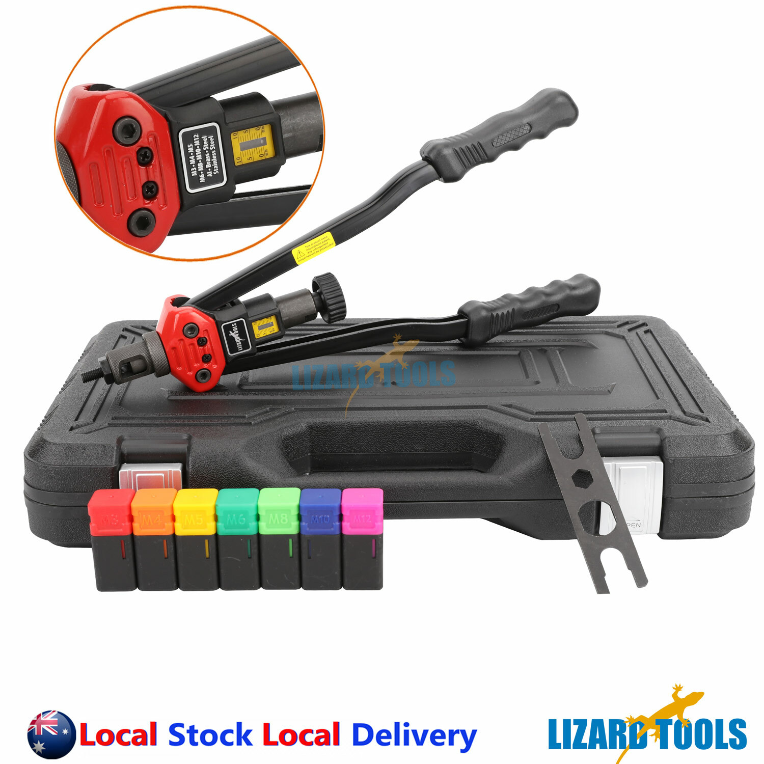 430Pcs Rivnut Riveter Rivet Nut Nutserts Gun Riveting Tool Kit Nutsert ...