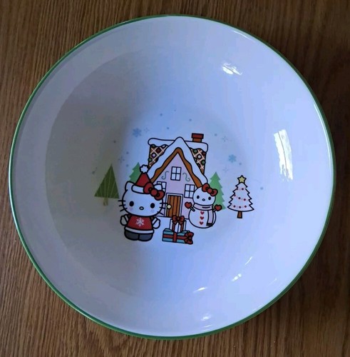 Hello Kitty Extra Large Bowl Snow Scene Serving Pasta Christmas #34783 ...