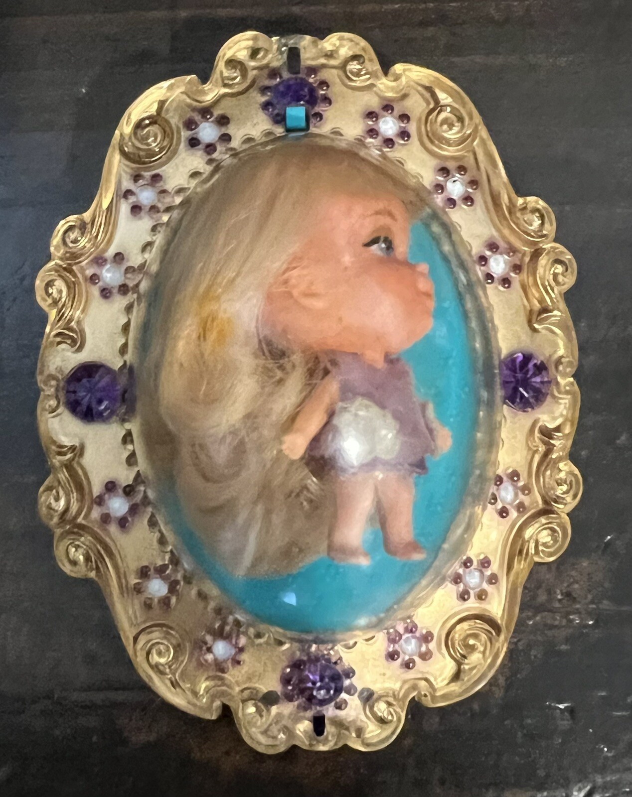 Vintage 1966 Little Kiddles Lucky Locket 2.5" Lilac Doll Figure Mattel ...