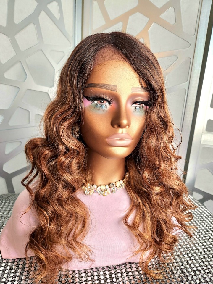 Kinky Wig Wavy Ombre Auburn Wig Relaxed Yaki Wig Lace Front Wi | eBay