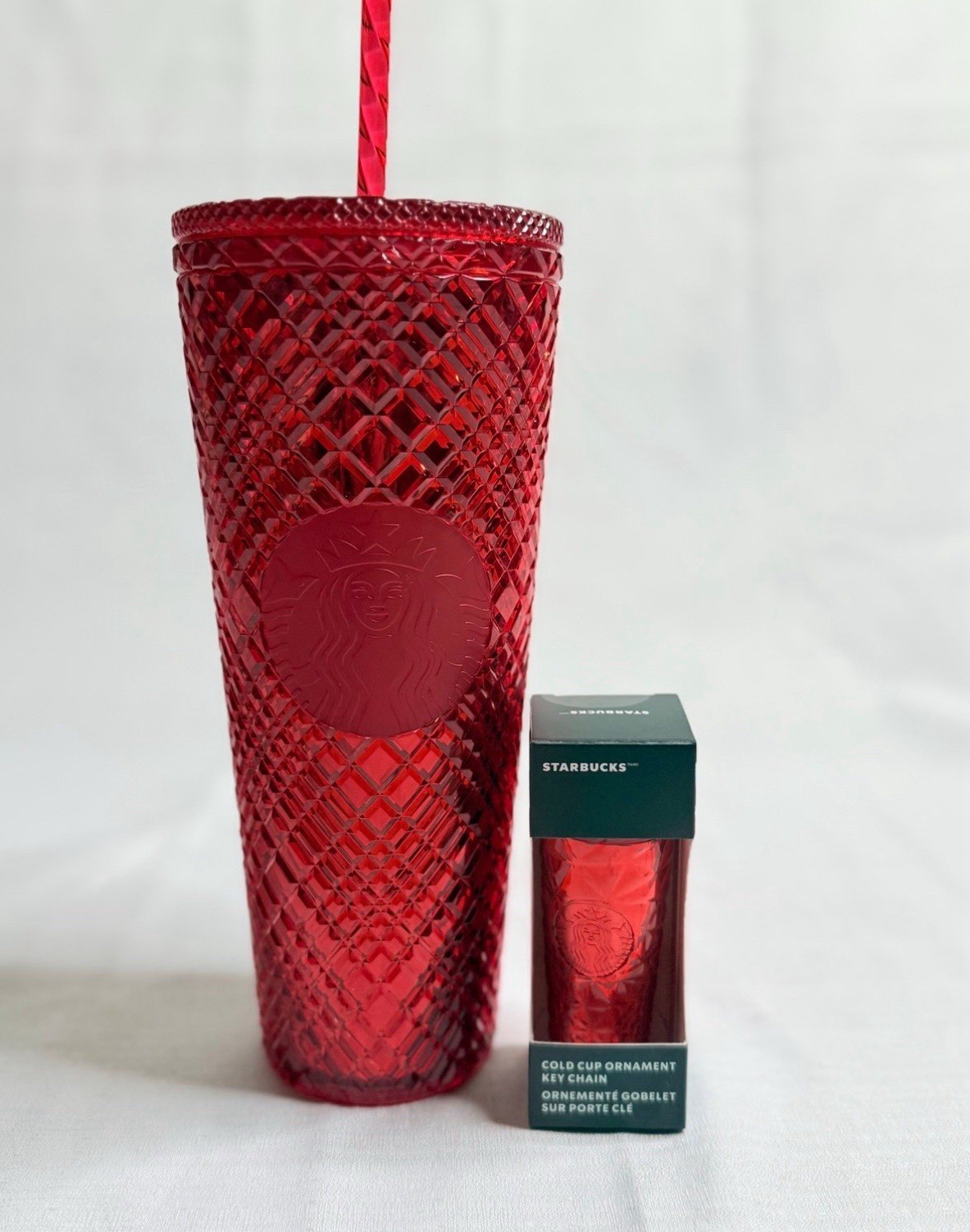 Starbucks Holiday Red Prism Diamond Cold Cup Tumbler & Keychain NEW | eBay