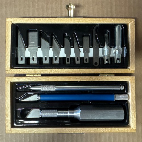 X-Acto Exacto Knife Set With Wood Box Cutting Trimming Set Razor Blade ...