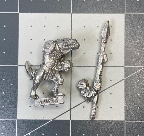 Warhammer Lizardmen SAURUS WARRIOR w/ Spear metal GW 5th edition ...