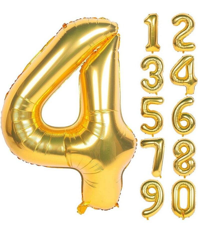 40 inch GOLD Number Mylar Giant Large Balloon Birthday Anniversary ...