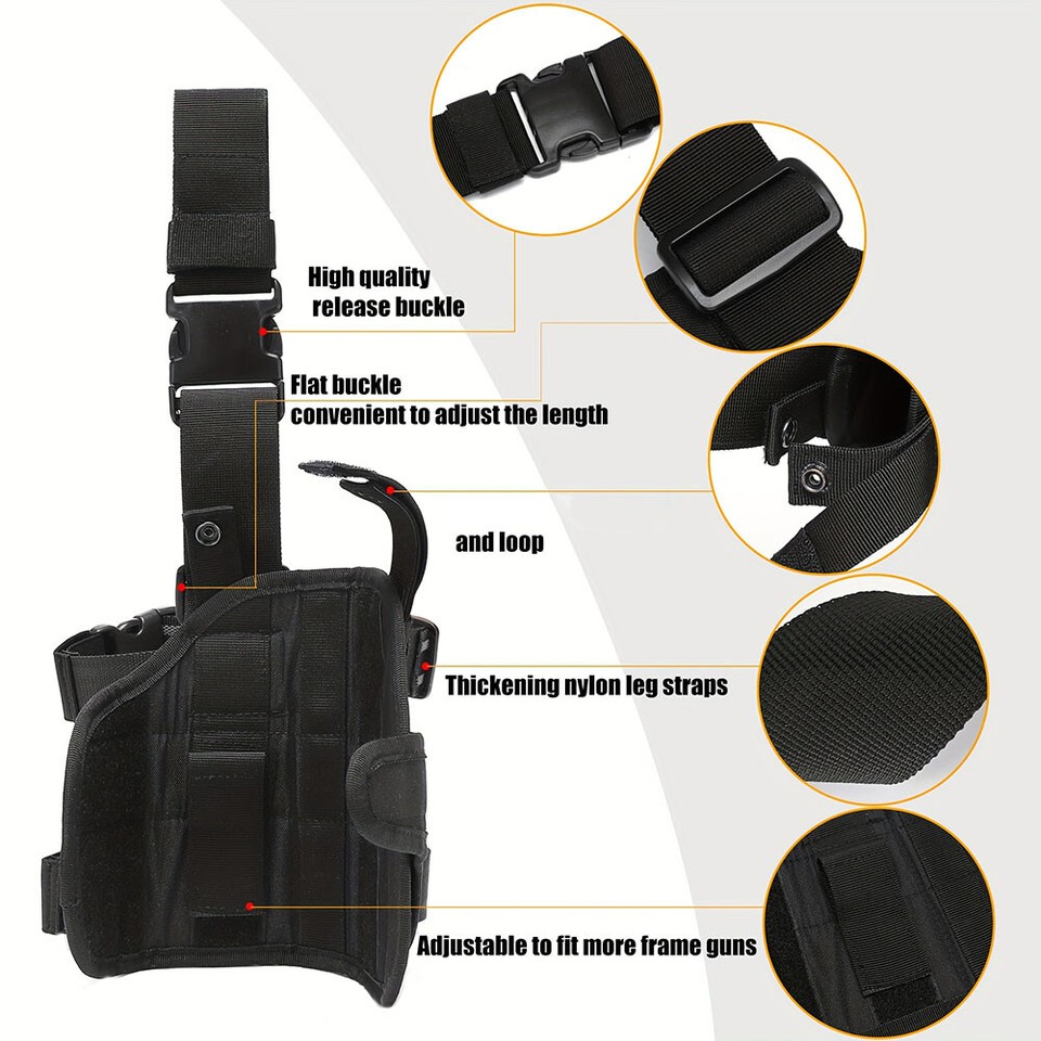 Military Tactical Drop Leg Holster Thigh Pistol Gun Pouch Right Hand ...