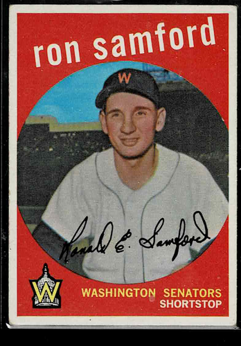 1959 Topps baseball set #242 Ron Samford rookie card in Exc shape for ...