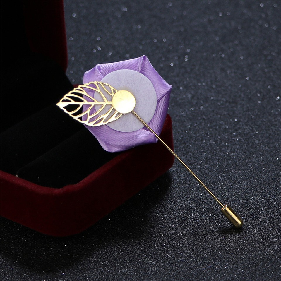 Men Suits Lapel Pin Flower Brooch Wedding Costume Boutonniere Stick ...