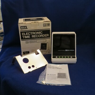 NOS MAX Co. Electronic Time Recorder Clock ER-2000 NEW w/Bracket ...
