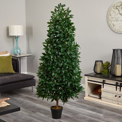 5’ Bay Leaf Cone Artificial Topiary Tree Home Decor UV (Indoor/Outdoor ...