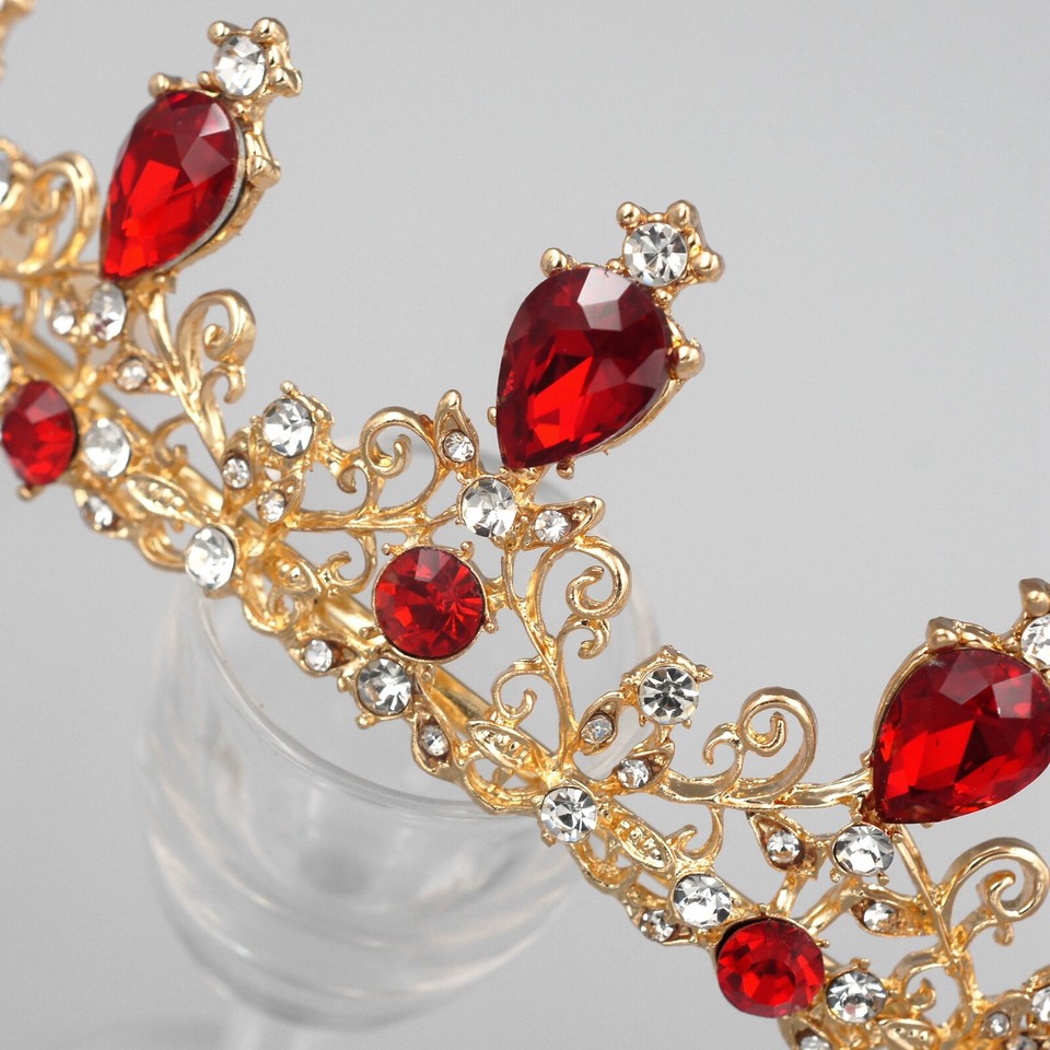 Wedding Red Austrian Crystal Rhinestone Tiara Crown Bridal Pageant ...