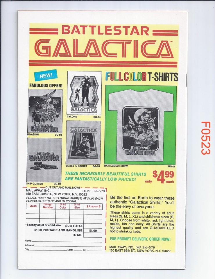 Battlestar Galactica #3 newsstand signed personalized Lt Boomer 1979 VF ...