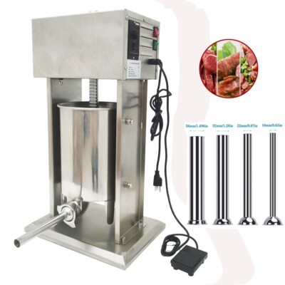 10L Electric Sausage Stuffer Meat Filler Machine 110V with 4pcs Filling ...