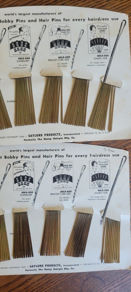 Gayla Hold Bob Bobby Pins On Original Card Deastock NOS Two Complete ...