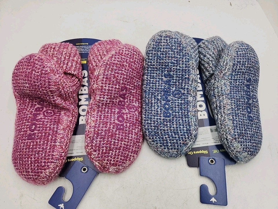 NEW Bombas 2-Pack The Gripper Slipper Bootie (Blue & Pink) | eBay