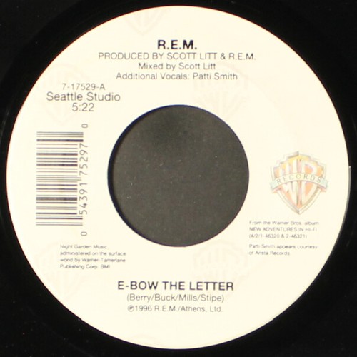 R.E.M. W/ PATTI SMITH: e-bow the letter / tricycle WB 7" Single 45 RPM ...