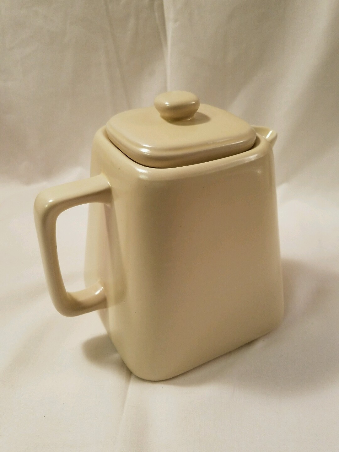 2012 Ivory Starbucks Ceramic Square Coffee Tea Pot With Lid 32 OZ ...