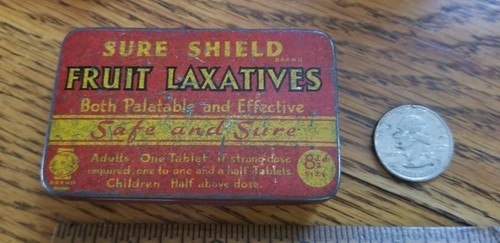 VINTAGE 1930 Hinged Sure Shield Fruit Laxative | eBay