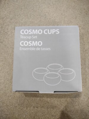 Set Of 4 Steeped Tea Cosmo Cups Clear Double Walled 3.38 oz P | eBay