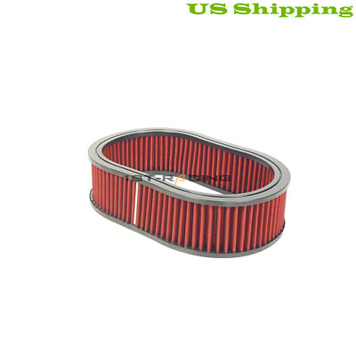 12" X 4" Oval Washable Air Cleaner Filter Element Kit for SBC BBC 350 ...