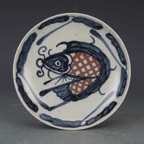 Fine Chinese Hand Painting Blue White Underglaze Red Porcelain Fish ...