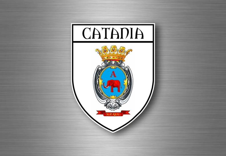 Car Sticker City Coat Of Arms Flag Emblem Catania Italy | eBay